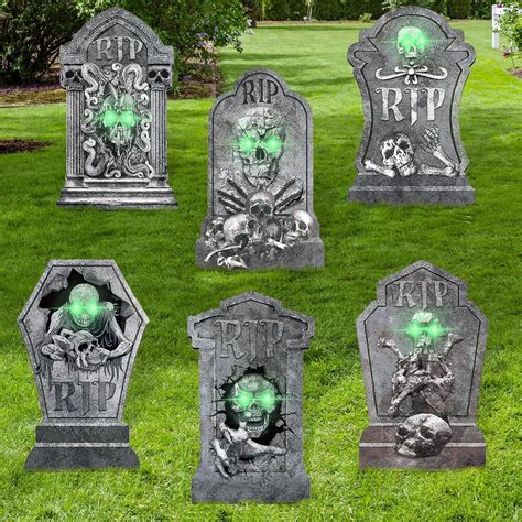 Halloween Decorations Tombstones6pcs Rip Gravestones With 137