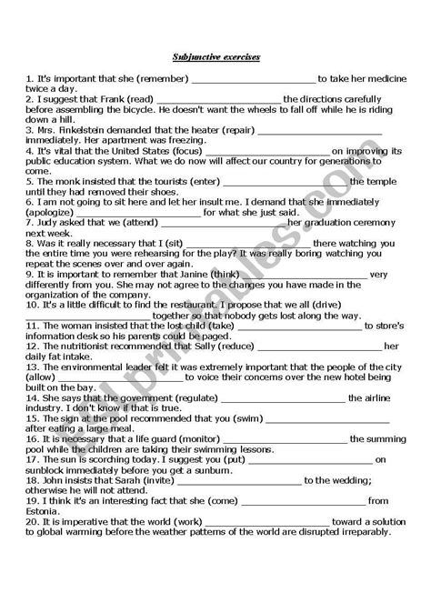 13 The Subjunctive With Conjunctions Worksheet Answers Conjunction