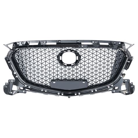 Front Bumper Upper Grille Honeycomb Grill For 2017 2018 Mazda 3 Axela