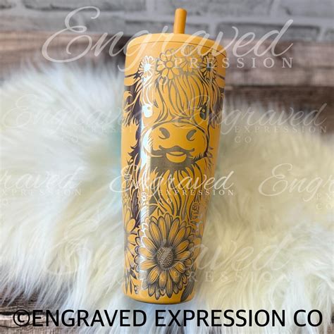 Engraved Brumate Era Tumbler Tumeric Brumate Cup Highland Cow Etched