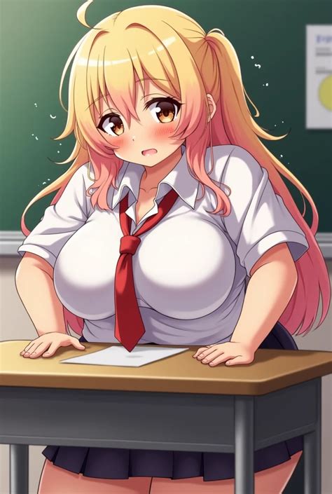 A Curvaceous Chubby Thicc Busty Gyaru Anime Girl Fingering Herself