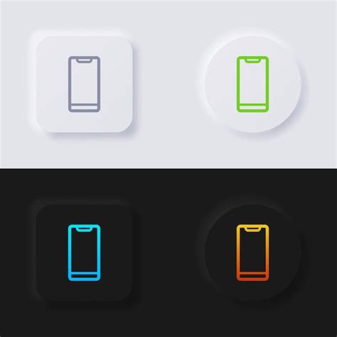Premium Vector Smartphone Icon Set Multicolor Neumorphism Button Soft