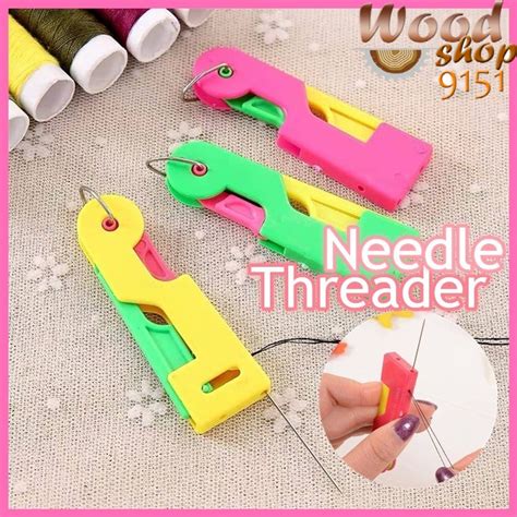 Automatic Easy Sewing Needle Threader Device Elderly Use Threading Guide Tool Handle Craft Use