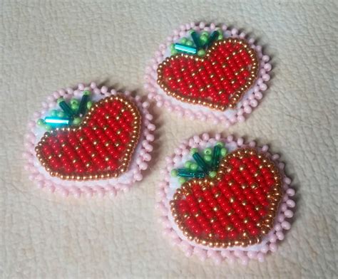 Strawberry Earrings By Create Beautiful Beads Beaded Earrings Native
