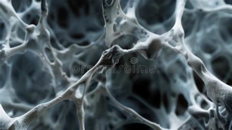 An Upclose View Of A Bone Cell And Its Intricate Matrix Of Collagen