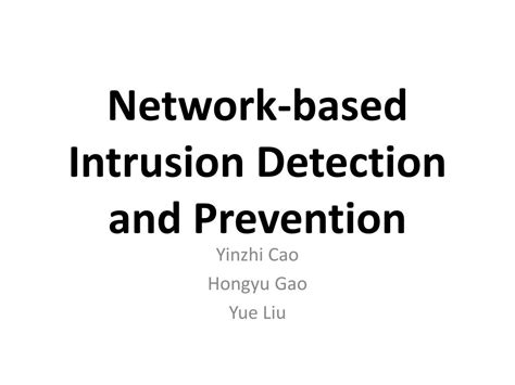 Ppt Network Based Intrusion Detection And Prevention Powerpoint