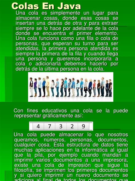 Colas En Java Pdf Cola Tipo De Datos Abstractos Estructura De