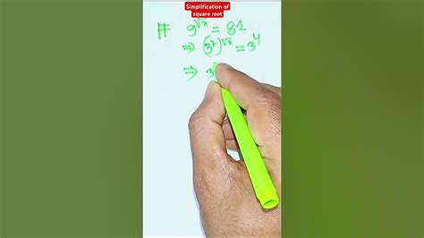 Simplification Of Square Root Mathsolution Logarithm Exponent