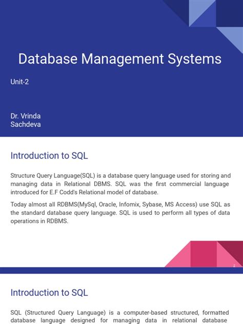 321dbms Unit 2 Ppt Sql Pdf Relational Database Sql