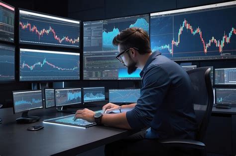 Trader Working In Technical Visualization Environment Premium Ai