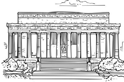 Lincoln Memorial Coloring Page Abraham Lincoln Statue Coloring Page