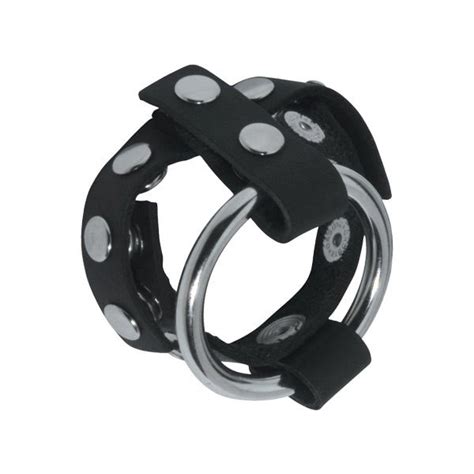 English Leather Cock Cage With T Style Divider For Bdsm Play