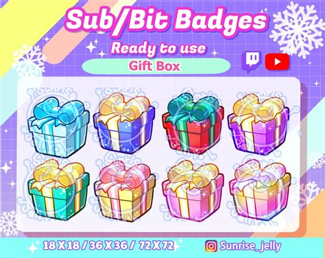 Twitch Sub Badges T Box Bit Badges Cute Emote Christmas Collection
