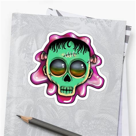 ‘cute Skulls Franky Sticker By Fakeface Inspired In Another Horror