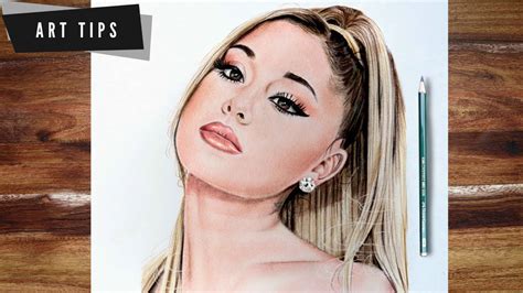 Drawing Of Ariana Grande Realistic Coloured Drawing Tutorial Youtube