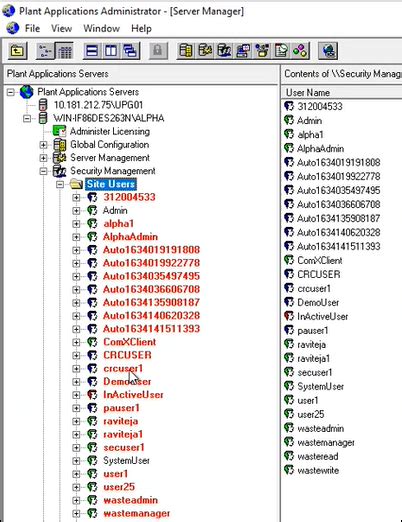 add a new user to the plant applications web client plant