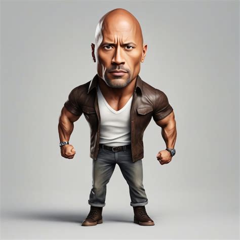 Premium Ai Image Dwayne Jonhson Small Body With Big Head Funny Picture