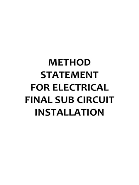 02 Electrical Final Sub Circuit Rev01 Download Free Pdf Electrical Wiring Safety