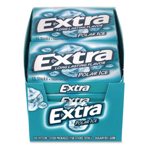 Wrigleys Extra Polar Ice Sugar Free Gum Polar Ice 15 Stickspack 10