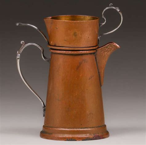 Joseph Heinrichs Miniature Hammered Copper And Silver Cookware Set C1910