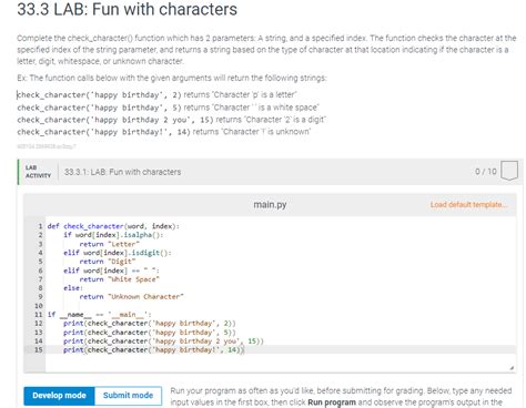 Solved LAB Fun With Characters Complete The Chegg
