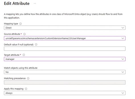 Modifying The Attribute Mapping In Api Driven Provisioning To On