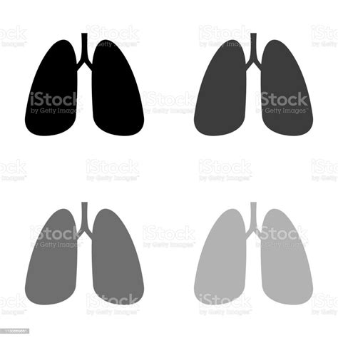 Human Lung Black Vector Icon Stock Illustration Download Image Now