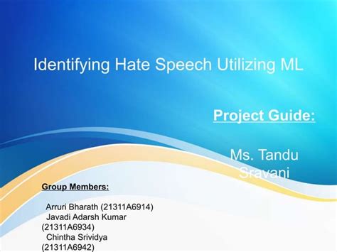Hate Speech Detection Using Machine Learning Ppt