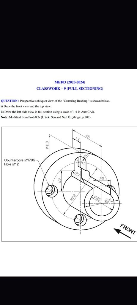 103 2023 2024 Classwork 9 Full Sectioning Question Perspective Oblique View Of The