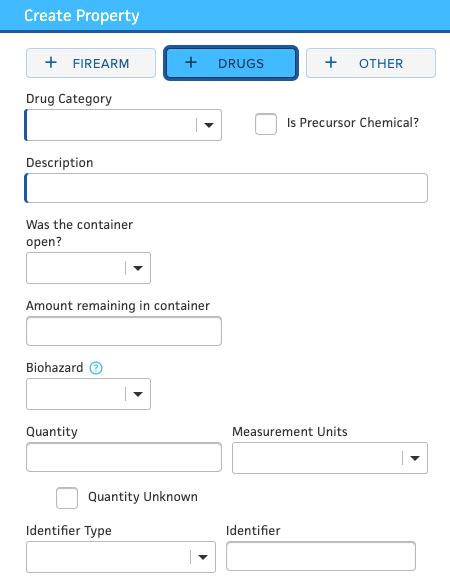 Using The Create Property Side Panel