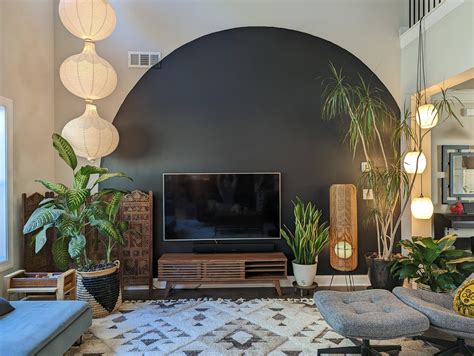 Update I Fixed The Vent Black Circle Accent Wall In My Living Room Rcozyplaces