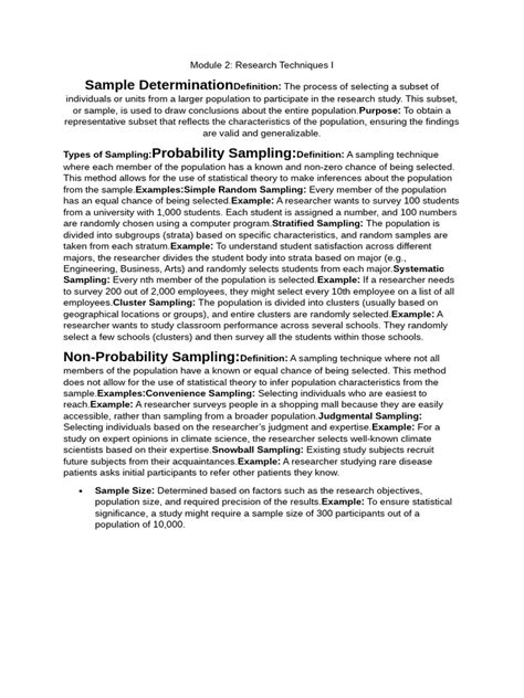 Research Techniques Sampling And Analysis Pdf Sampling Statistics