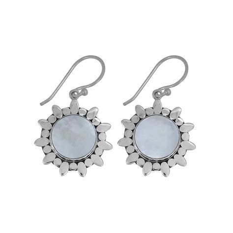 The White Sun Silver Earring With Mother Of Pearl Ier1772mp