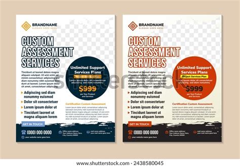 Custom Assessment Services Flyer Design Brochure Stock Vector Royalty