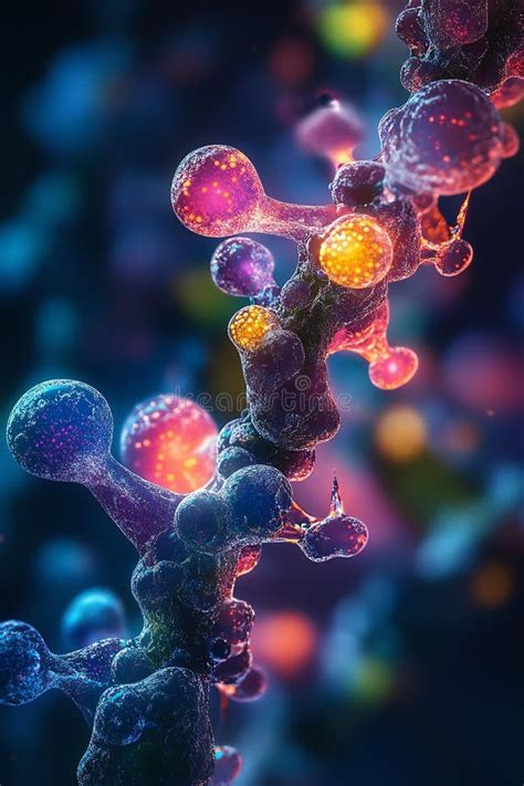 Close Up View Of Colorful Molecular Structures In A Creative Abstract