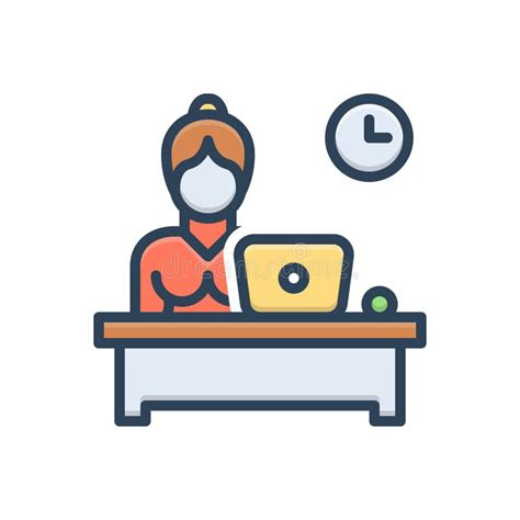 Color Illustration Icon For Secretary Assistant And Clerk Stock