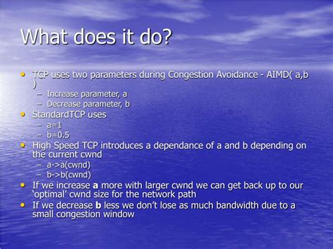 ppt implementing high speed tcp aka sally floyd s powerpoint
