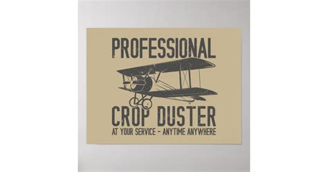 Funny Professional Crop Duster Fart Joke T Poster Zazzle