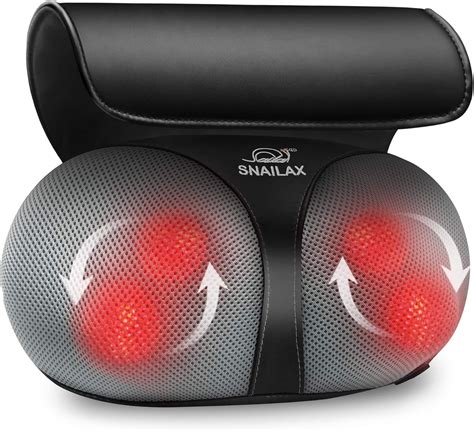 Snailax Shiatsu Neck Back Massager Kneading Massage Pillow With Heat Electric Pillow Massager