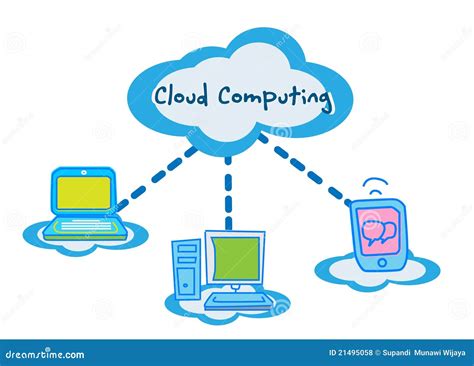 Cloud Computing Concept Communicating Stock Illustration Illustration