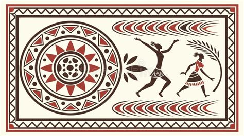 African Tribal Figures Dance Scene Vector Cultural Celebration Vector