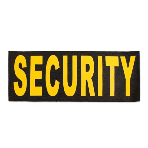Gold Security Patch Back With Hook And Loop Fastener Security Uniform