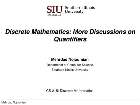 Ppt Discrete Mathematics More Discussions On Quantifiers Powerpoint