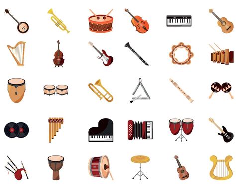 Musical Instruments Icons Set 53456388 Vector Art At Vecteezy