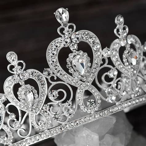 Sweetv Princess Tiara Crown Silver Wedding Bridal Hair Accessories