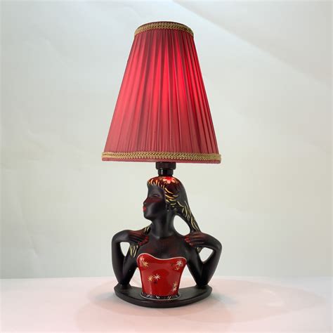 Barsony Black Lady Lamp Vampt Vintage Design