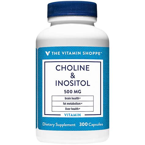 The Vitamin Shoppe Choline And Inositol 500mg Once Daily Supplement For