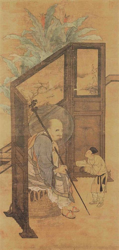 宋 刘松年 书汉图绢本