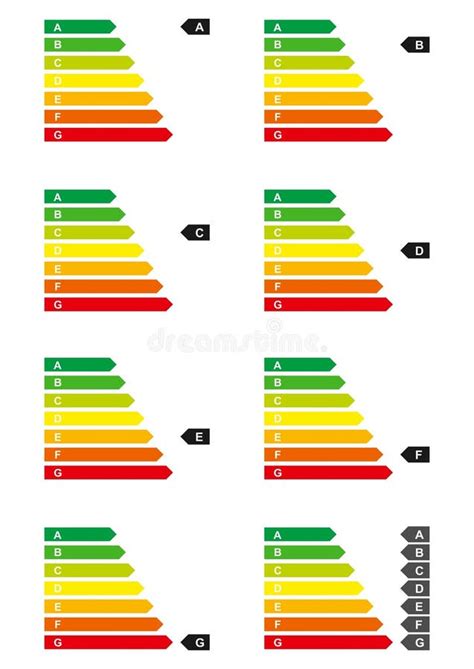 Set Of Energy Efficiency Labels Cdr Format Stock Vector