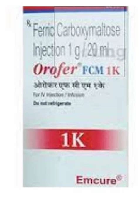Orofer Fcm 1k Injection At ₹ 4999 Vial Ferinject Injection In